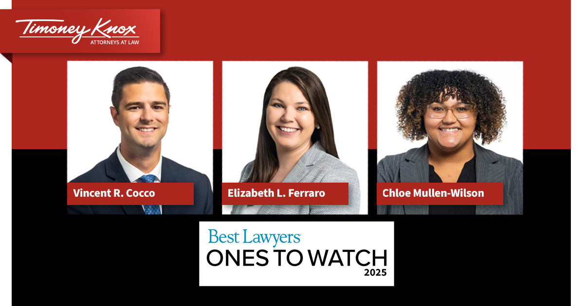 Best Lawyers, Ones to Watch List 2025 - Timoney Knox LLP